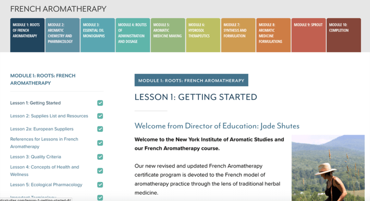 French Aromatherapy Online Sales Page